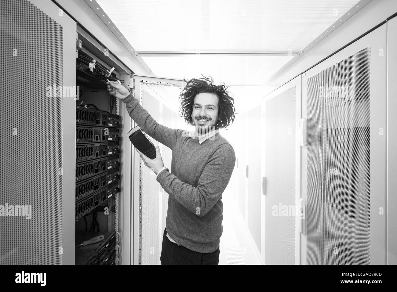 Man using power Black and White Stock Photos & Images - Alamy