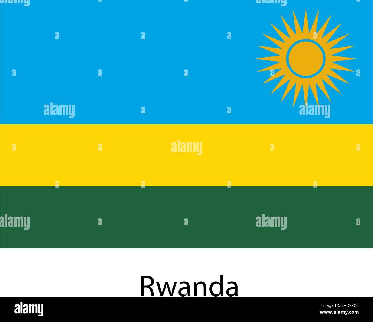Flag of the country rwanda. Vector illustration. Exact colors Stock ...