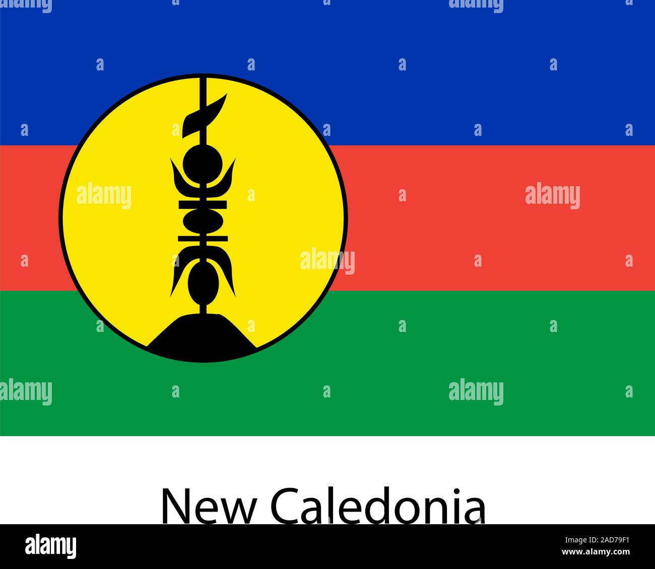 Flag of the country new caledonia. Vector illustration. Exact colors ...