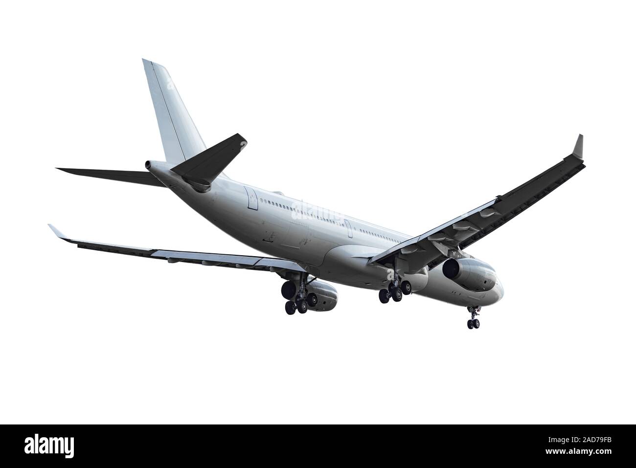 One passenger plane isolated on white background Stock Photo - Alamy