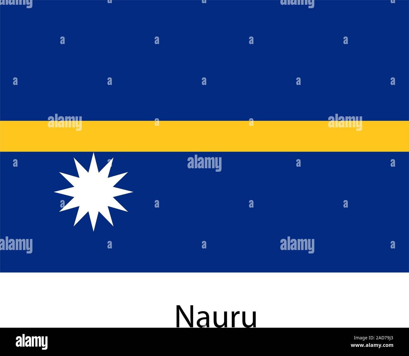 Flag of the country nauru. Vector illustration. Exact colors Stock ...
