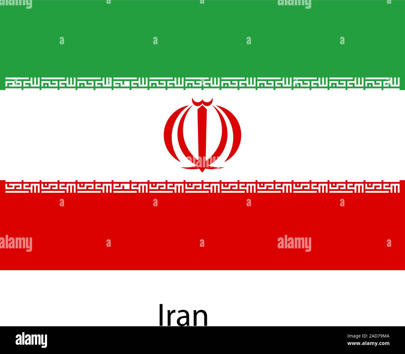 Flag of the country iran. Vector illustration. Exact colors Stock ...