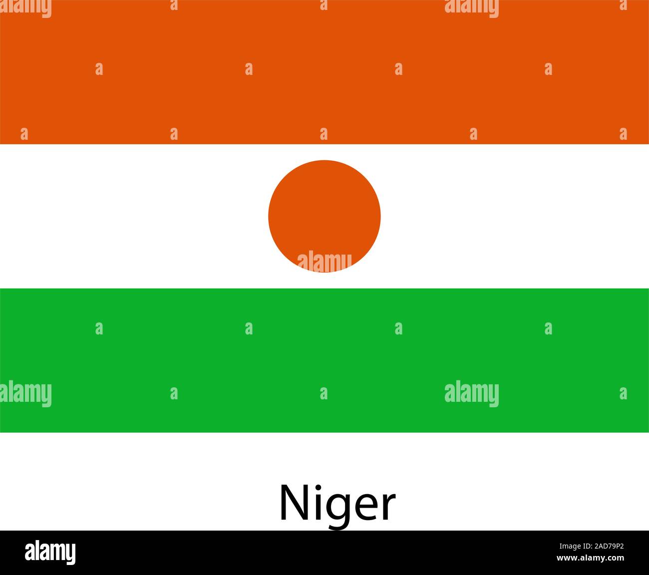 Flag of the country niger. Vector illustration. Exact colors Stock ...