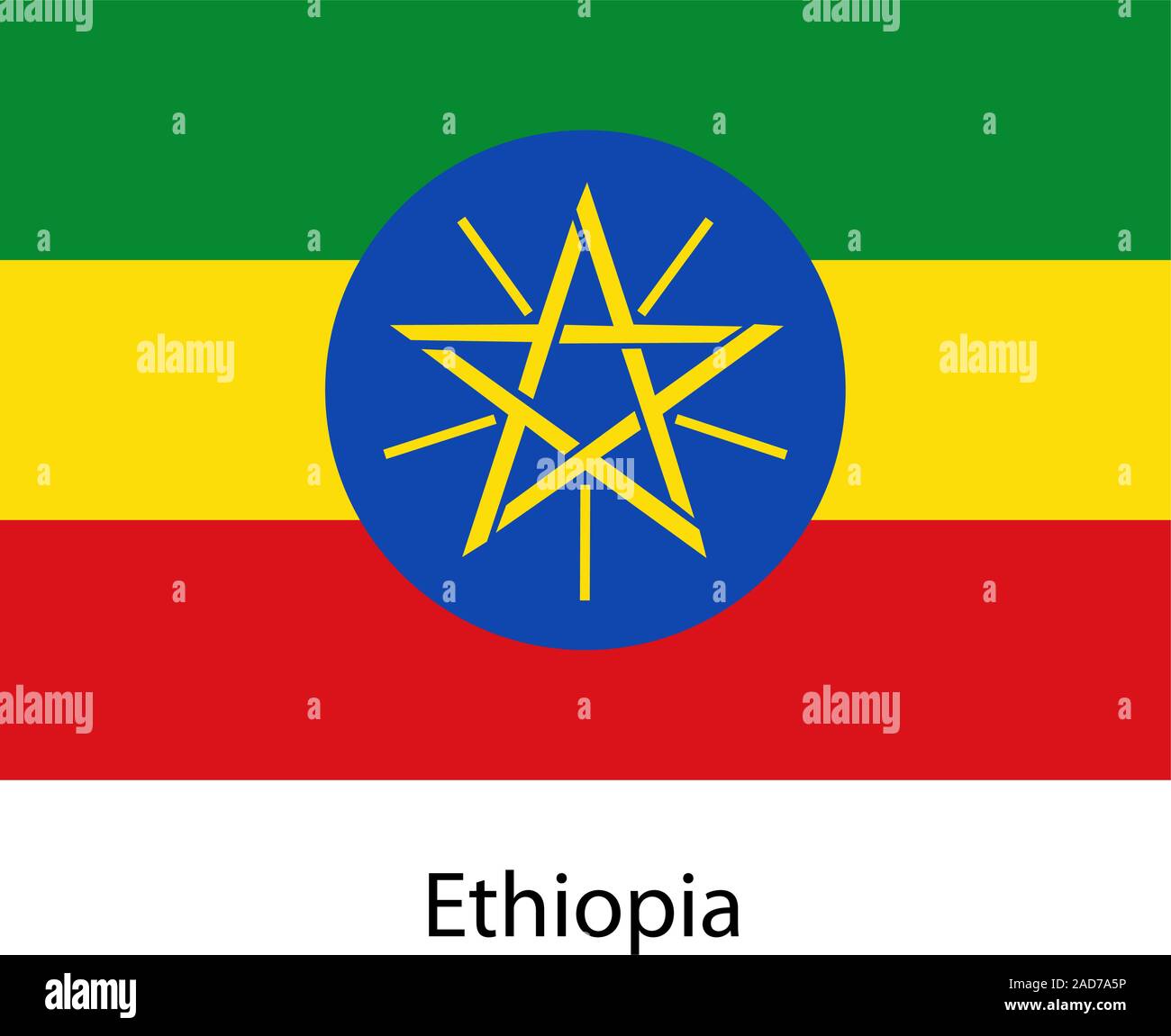 Flag of the country ethiopia. Vector illustration. Exact colors Stock ...