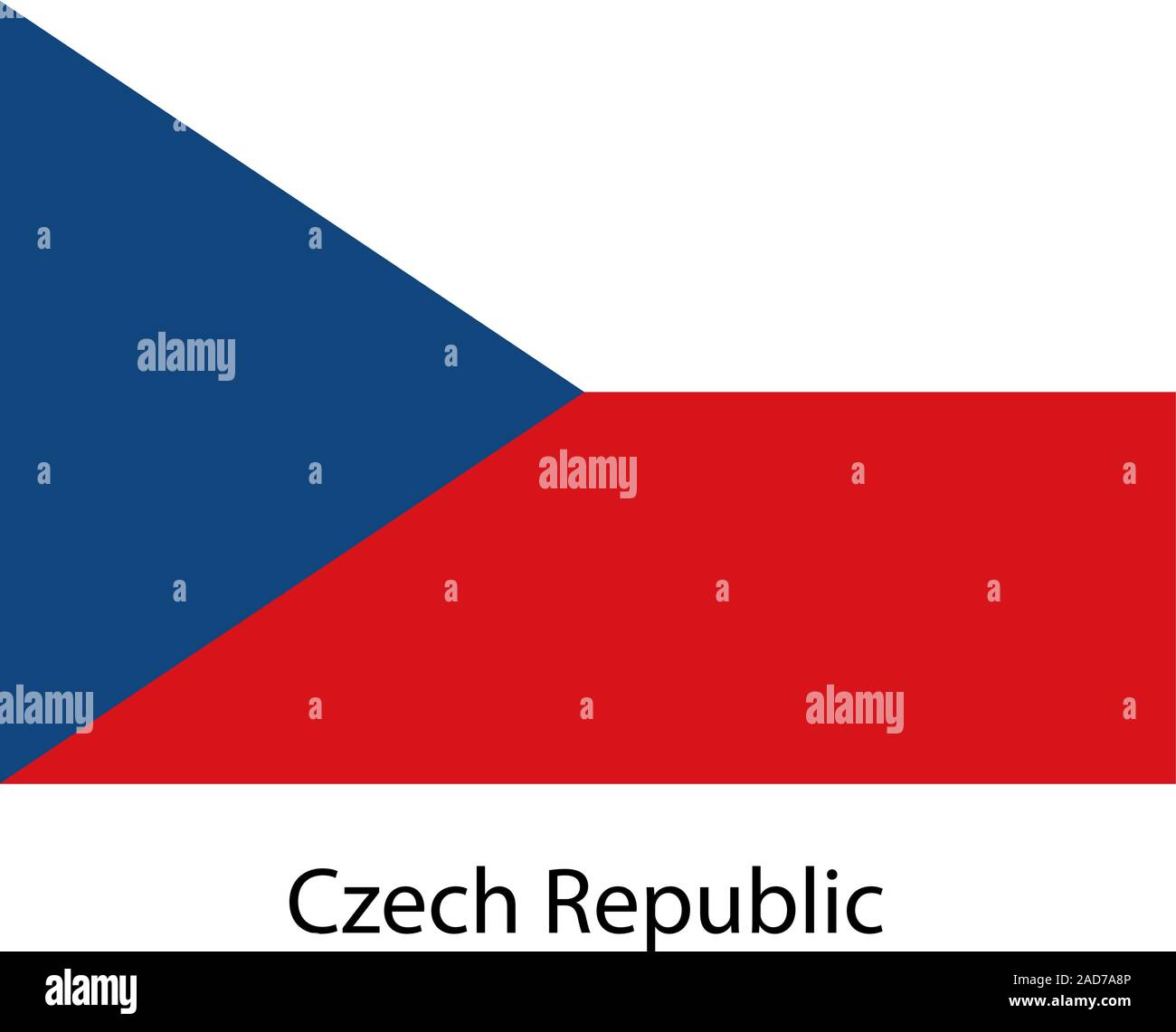 Flag of the country czech republic. Vector illustration. Exact colors ...