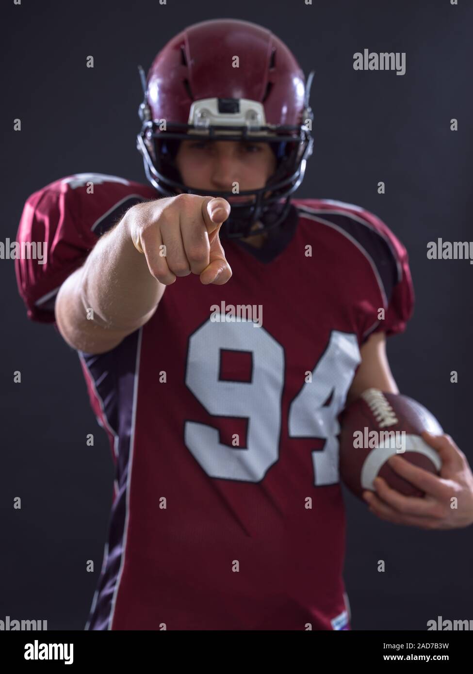 American football player pointing Stock Photo - Alamy