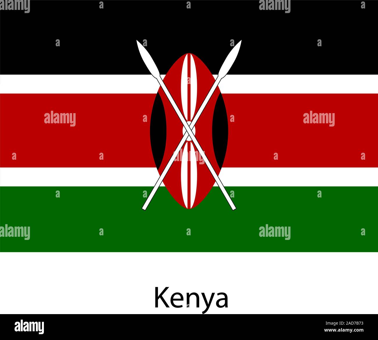Flag of the country kenya. Vector illustration. Exact colors Stock ...