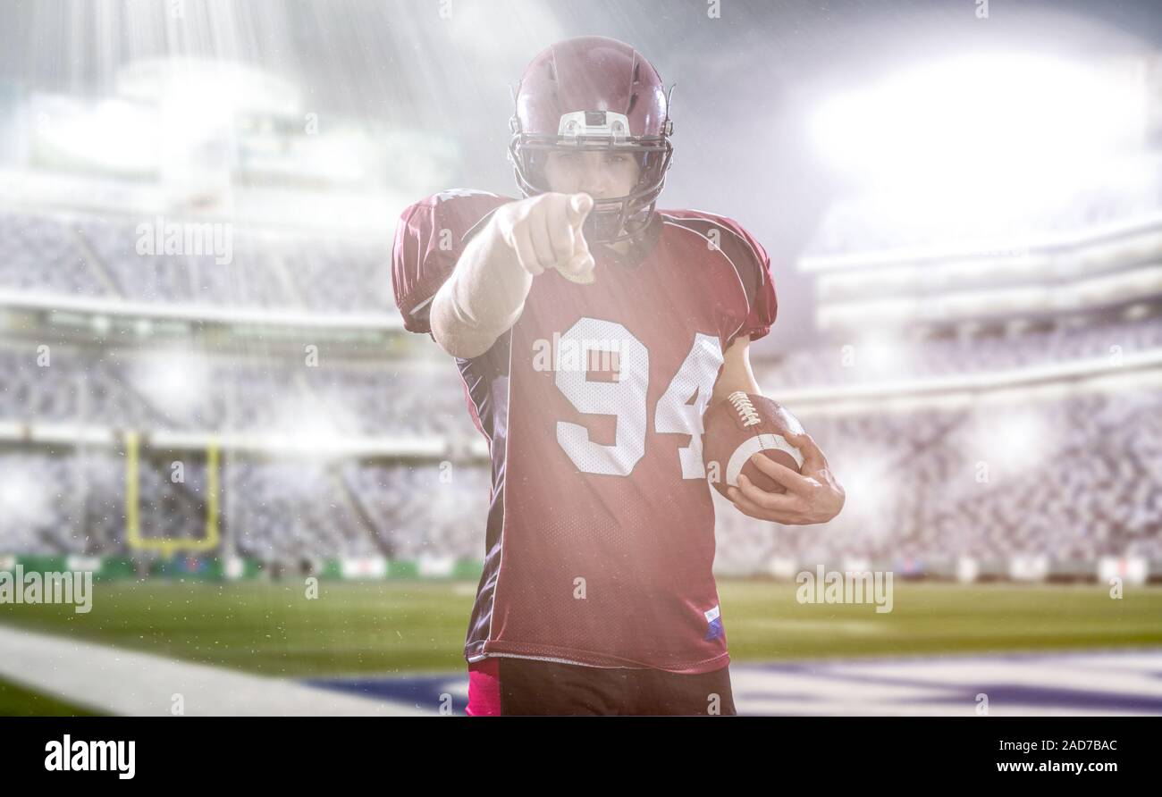 American football player pointing Stock Photo - Alamy