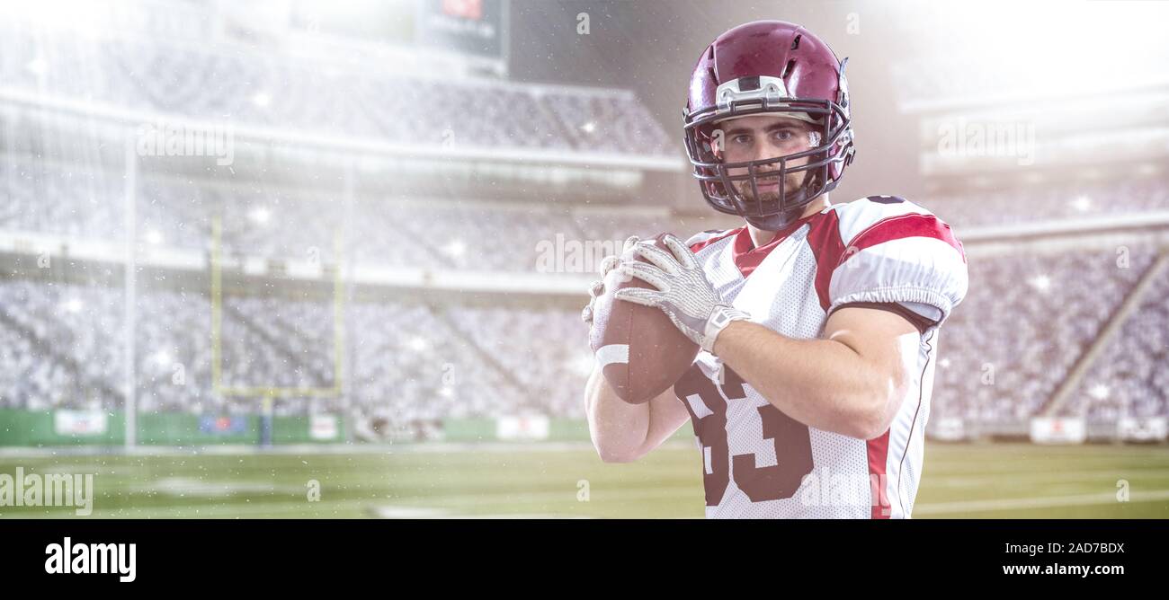 american football player throwing ball Stock Photo - Alamy