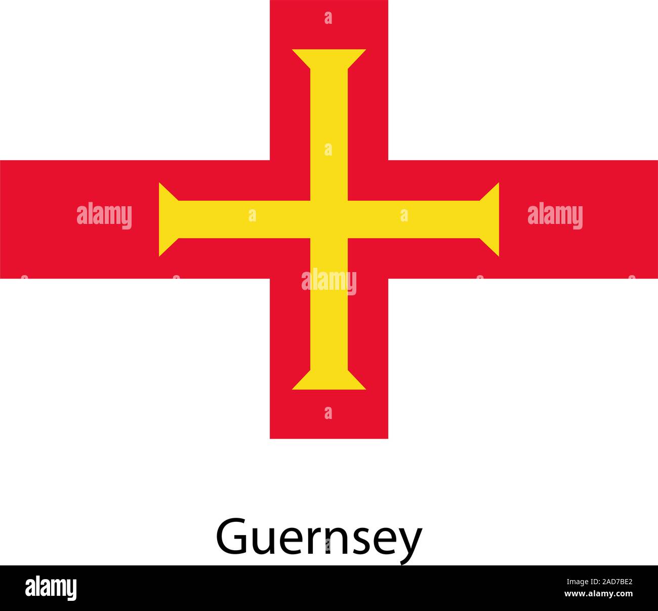 Flag of the country guernsey. Vector illustration. Exact colors Stock ...