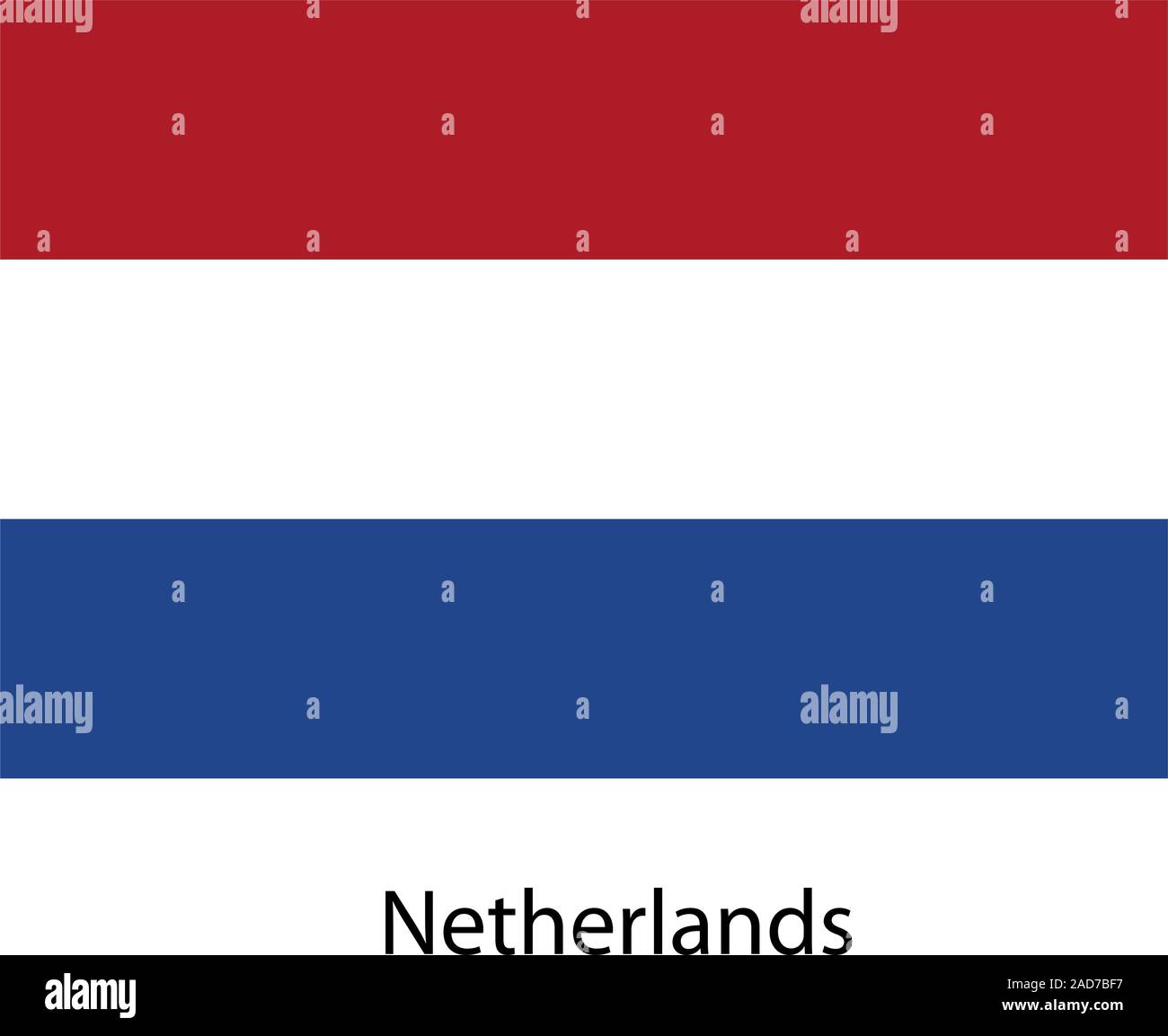 Flag of the country netherlands. Vector illustration. Exact colors ...
