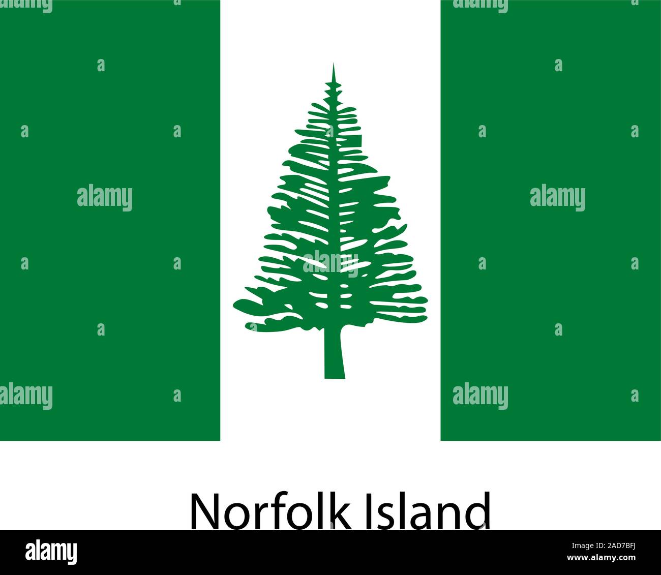 Flag of the country norfolk island. Vector illustration. Exact colors ...