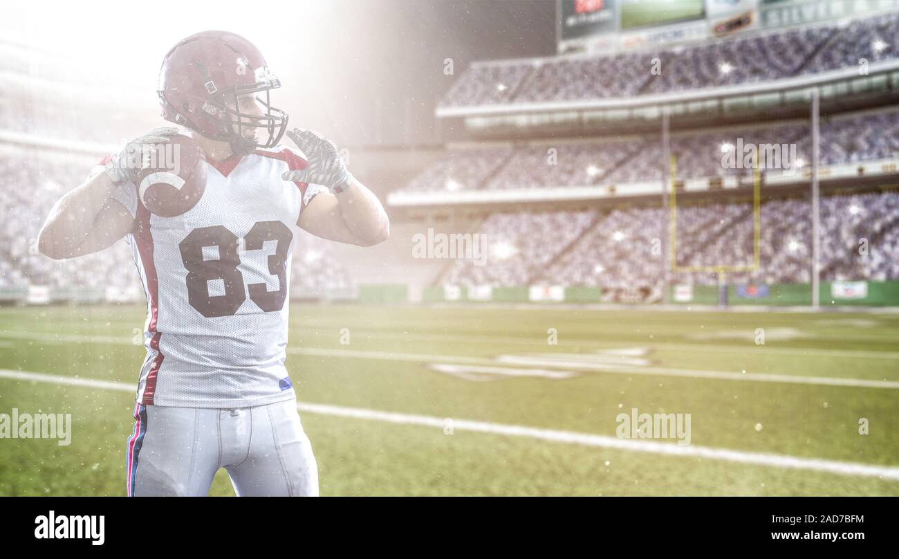 american football player throwing ball Stock Photo - Alamy
