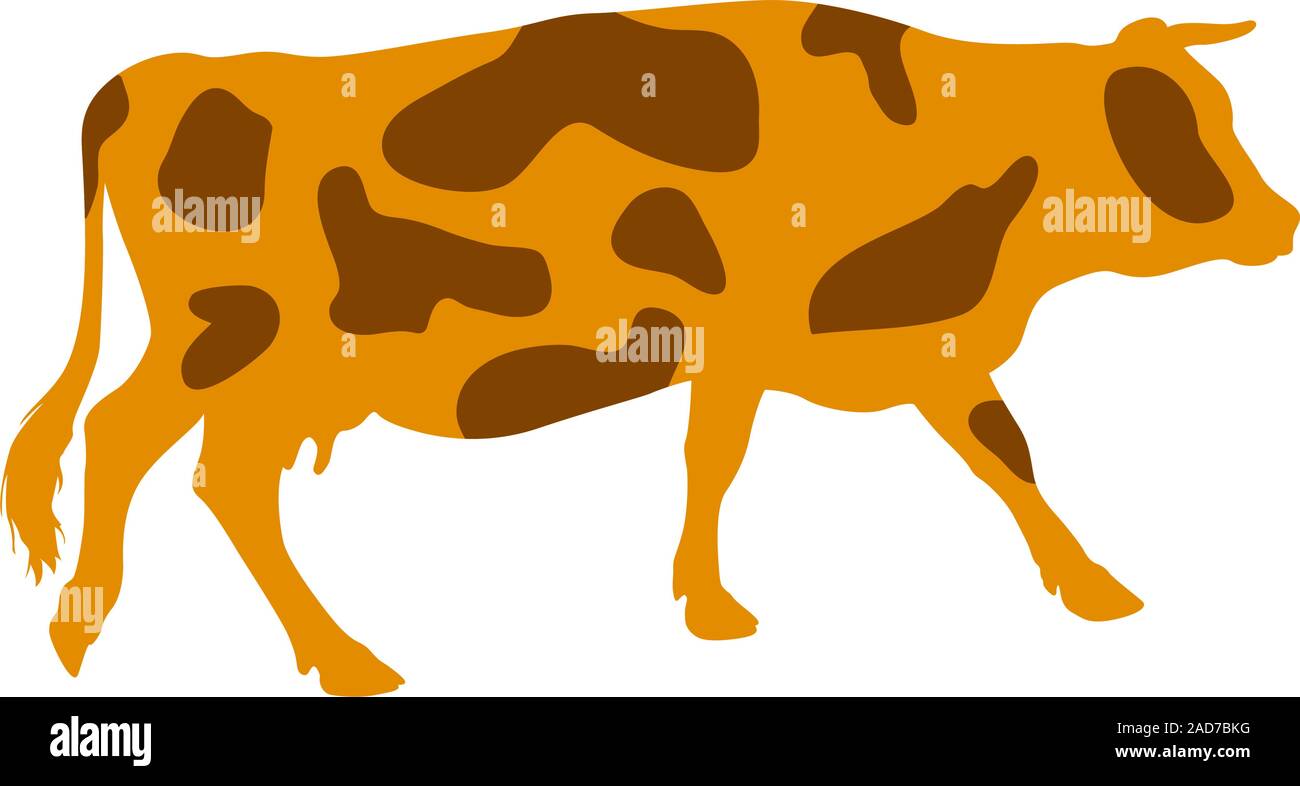 Silhouettes of spotted cow. Vector illustration Stock Vector Image ...