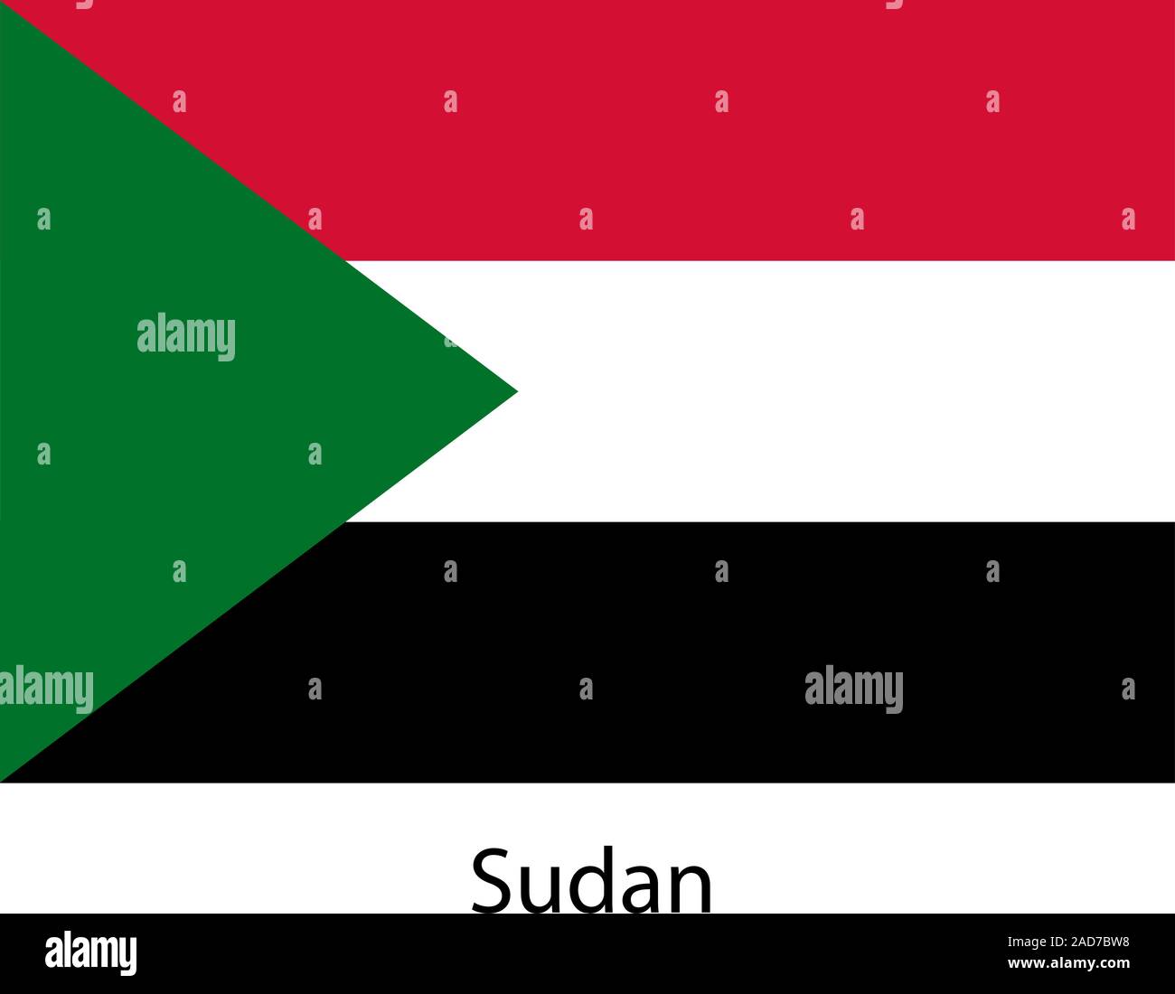 Flag of the country sudan. Vector illustration. Exact colors Stock ...