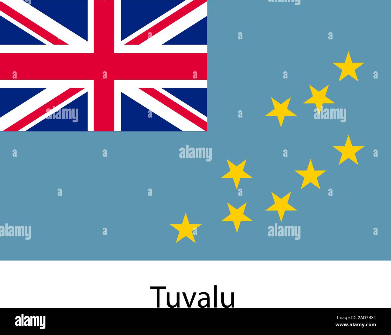 Flag of the country tuvalu. Vector illustration. Exact colors Stock ...
