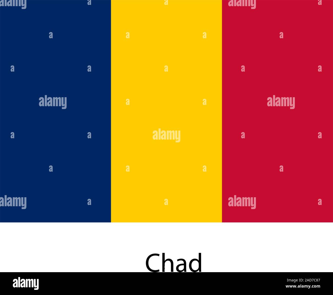 Flag of the country chad. Vector illustration. Exact colors Stock ...
