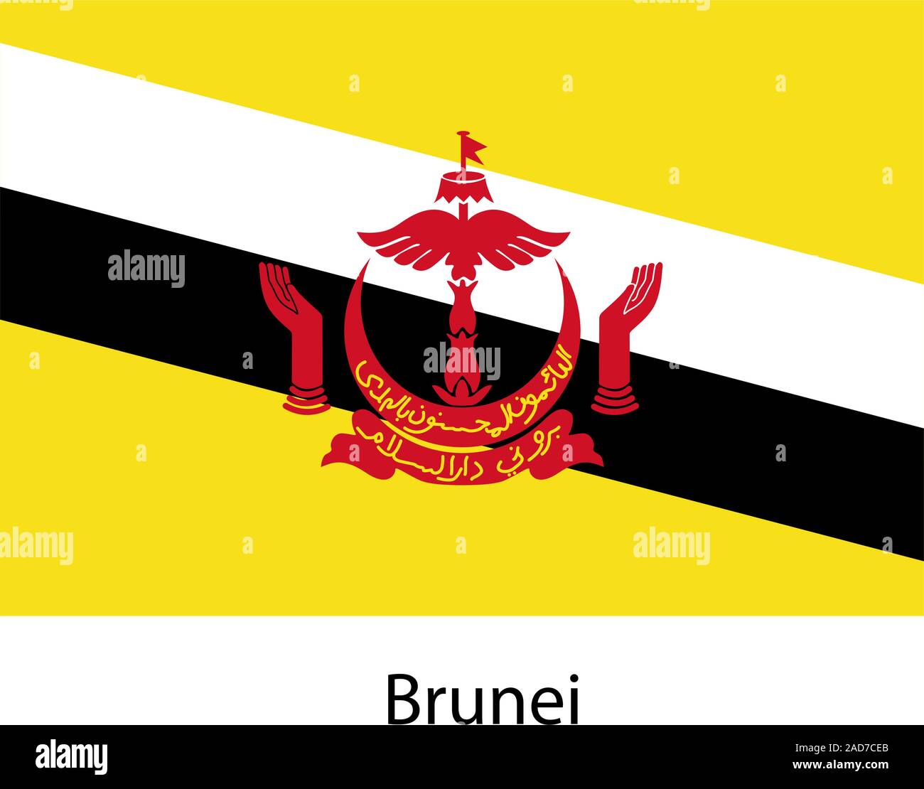 Flag of the country brunei. Vector illustration. Exact colors Stock ...