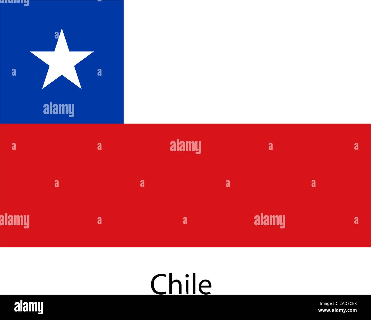 Flag of the country chile. Vector illustration. Exact colors Stock ...