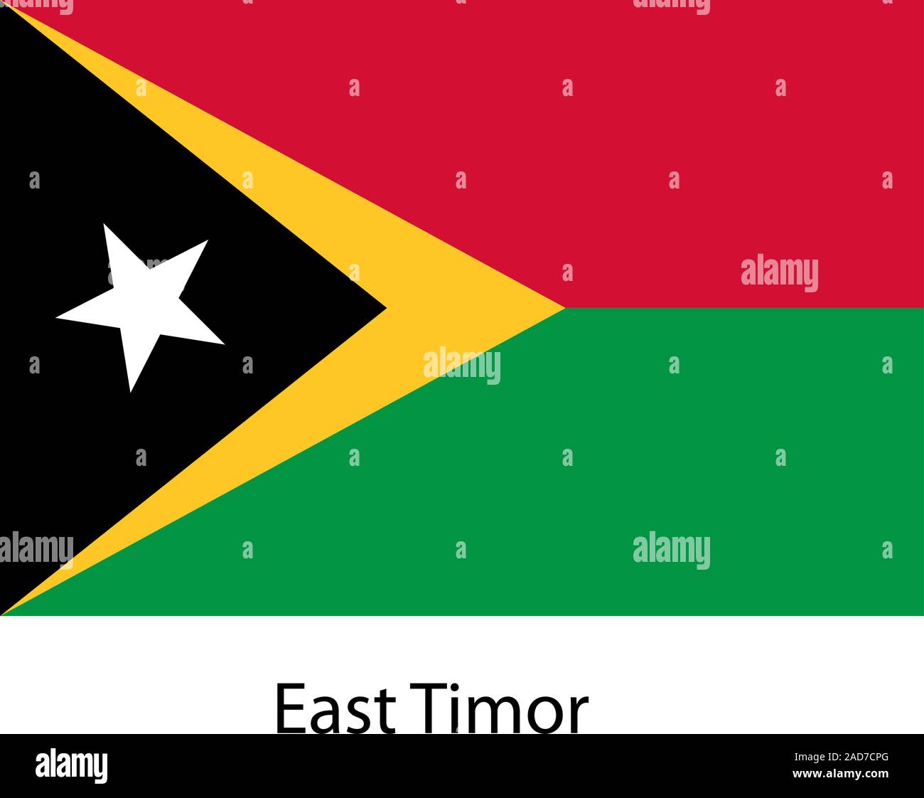 Flag of the country east timor. Vector illustration. Exact colors Stock ...