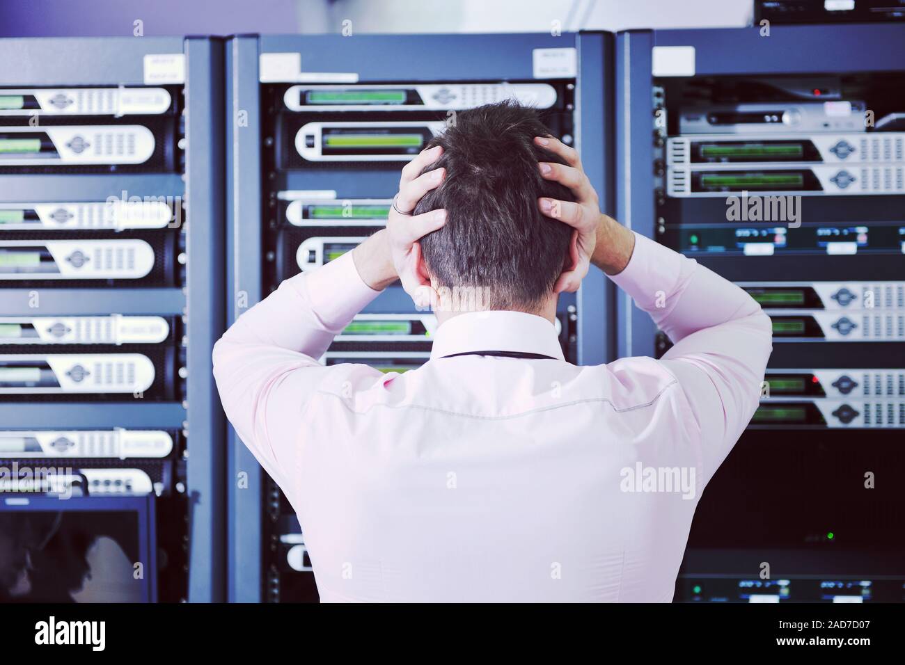 system fail situation in network server room Stock Photo - Alamy