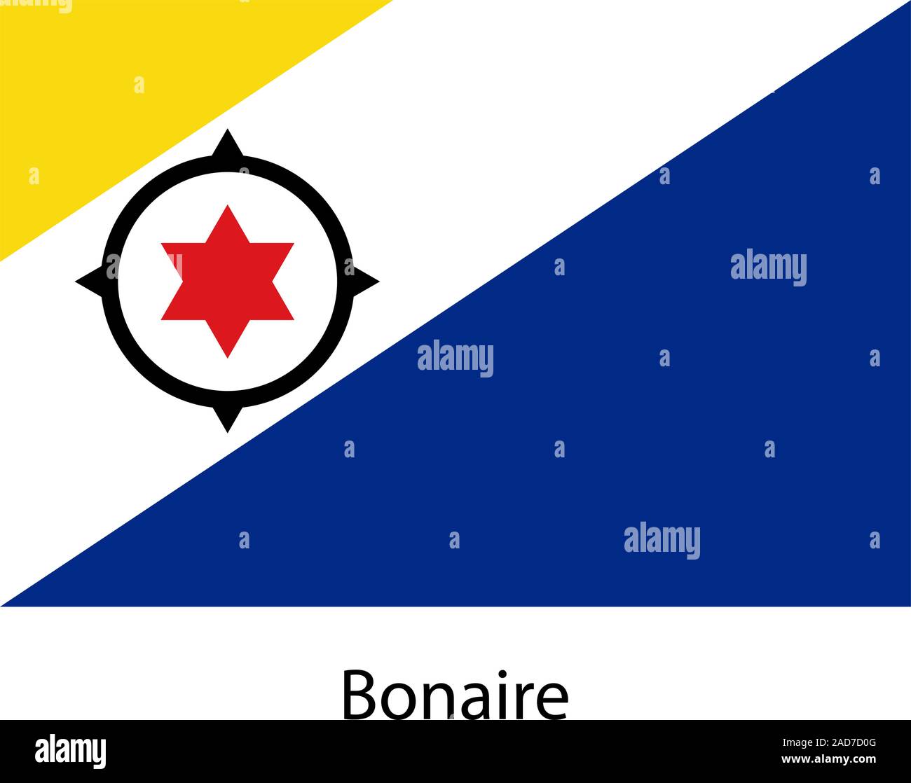 Flag of the country bonaire. Vector illustration. Exact colors Stock ...