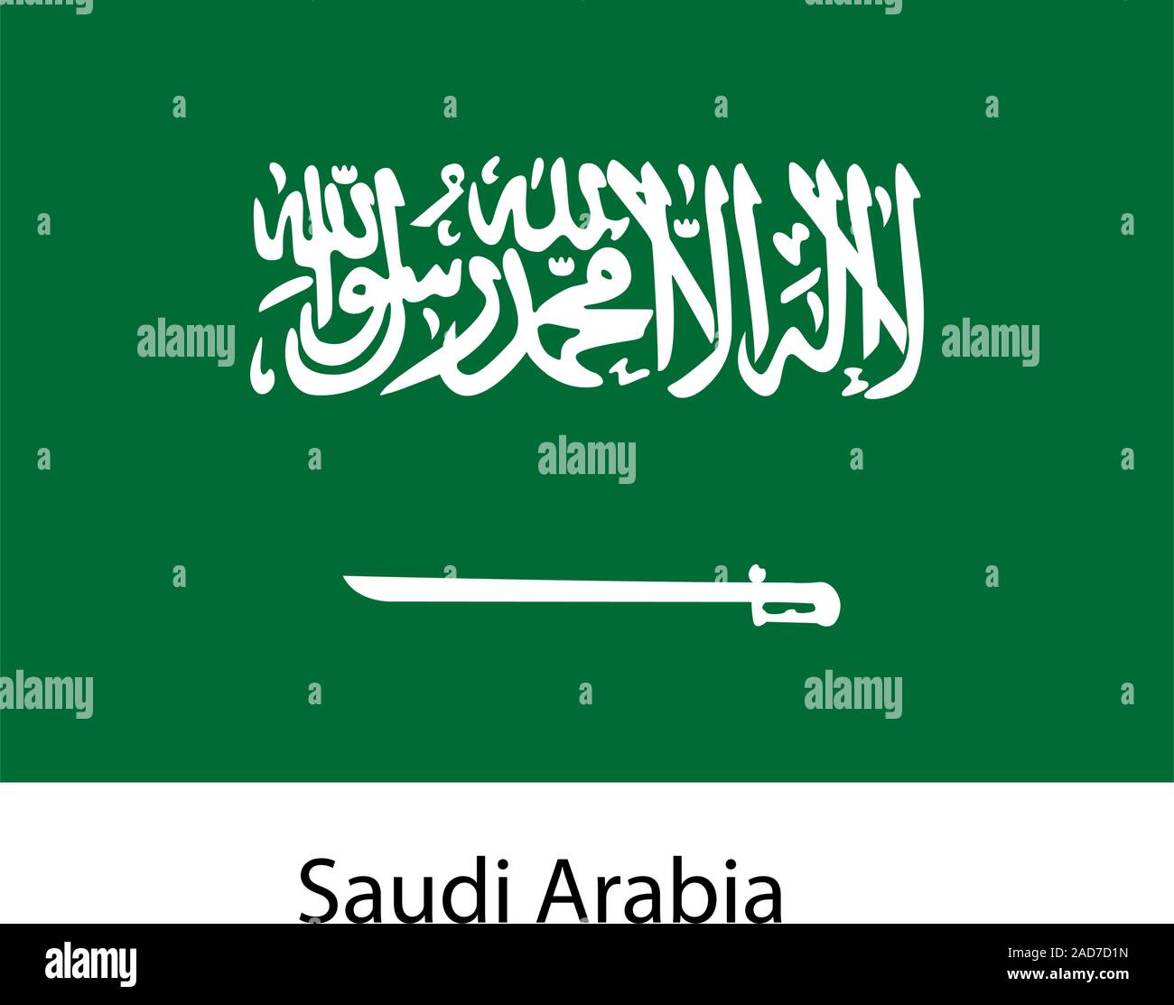 Flag of the country saudi arabia. Vector illustration. Exact colors ...