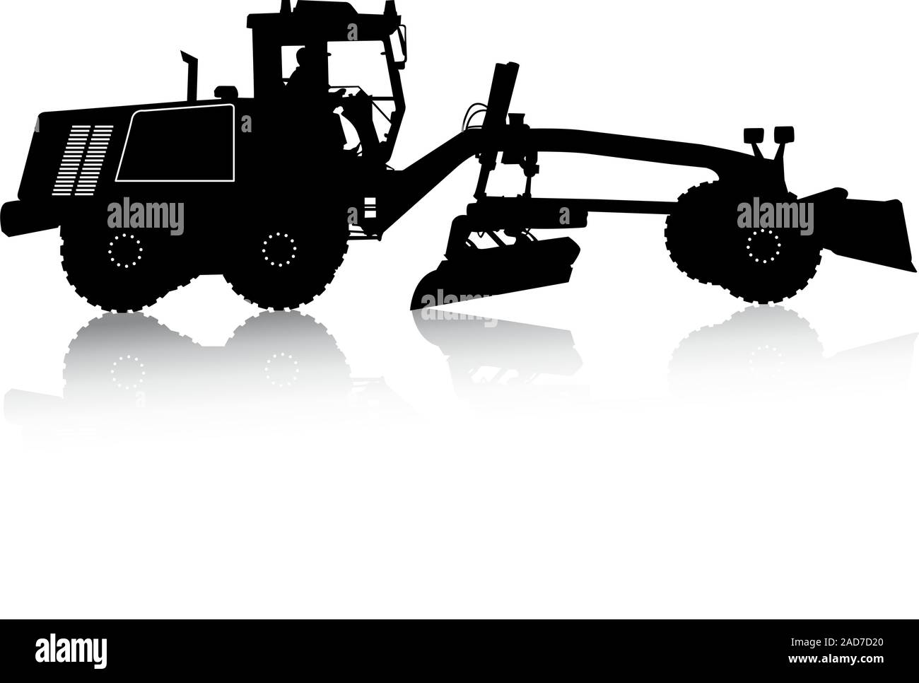Silhouette heavy road grader vector hi-res stock photography and images ...