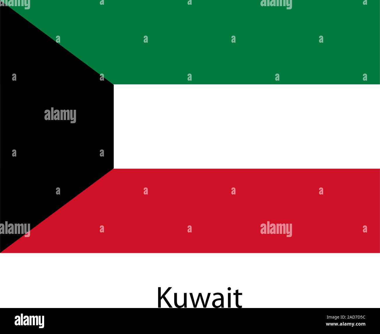 Flag of the country kuwait. Vector illustration. Exact colors Stock ...