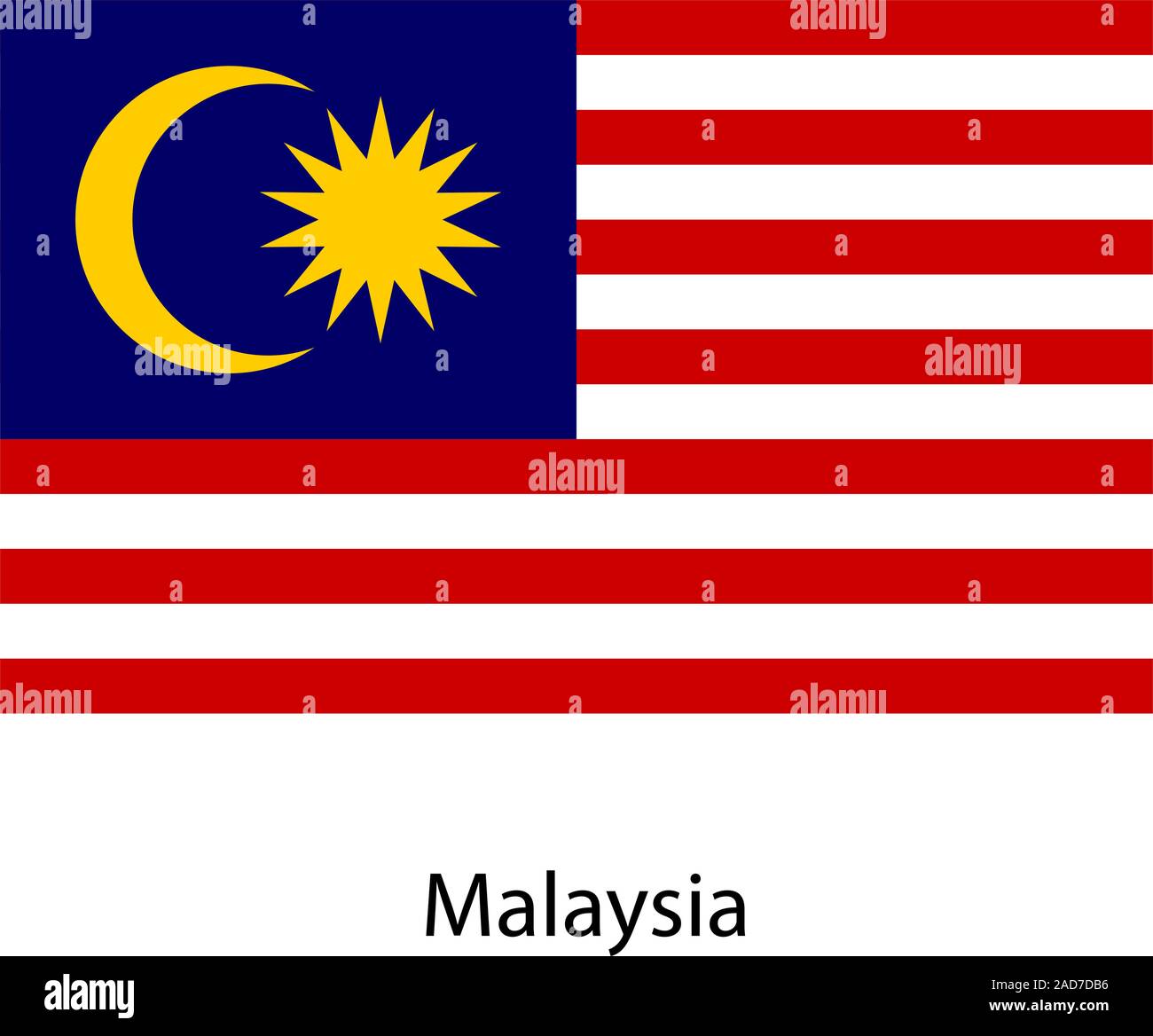 Flag of the country malaysia. Vector illustration. Exact colors Stock ...