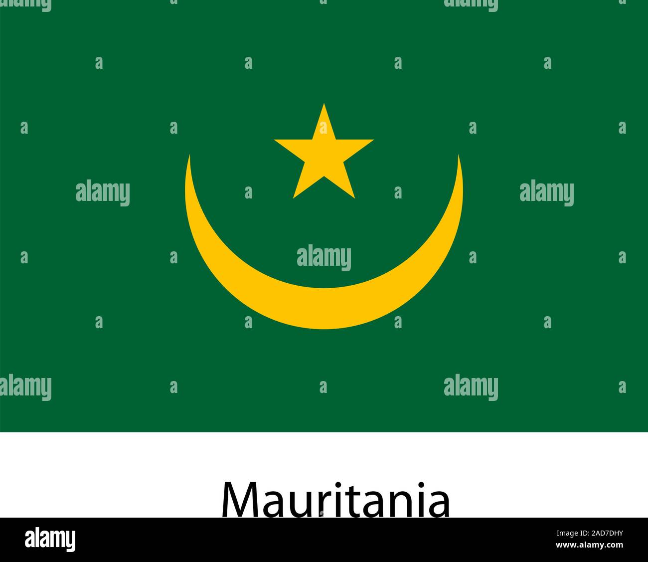 Flag of the country mauritania. Vector illustration. Exact colors Stock ...