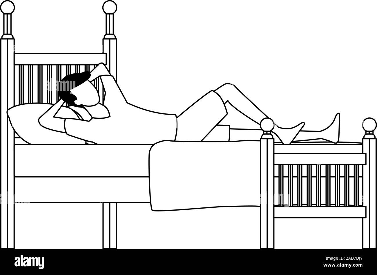 avatar lying man on bed icon Stock Vector Image & Art - Alamy