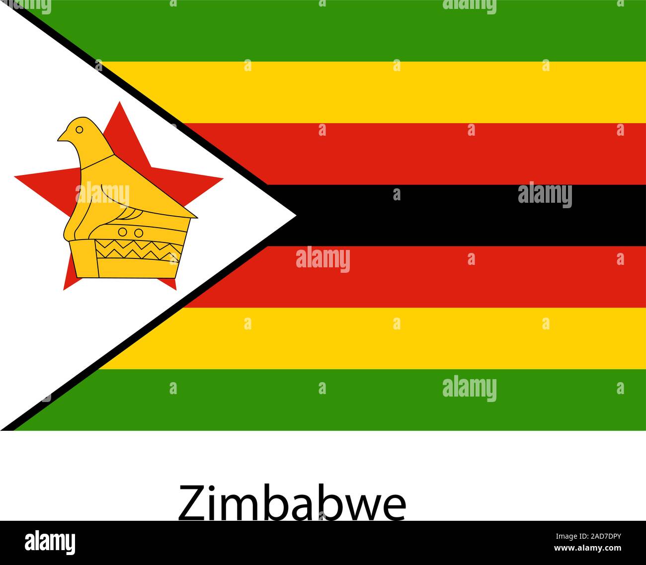 Flag of the country zimbabwe. Vector illustration. Exact colors Stock ...