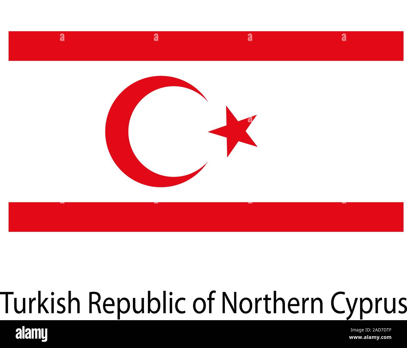 Flag of the country turkish republic of northern cyprus. Vector ...
