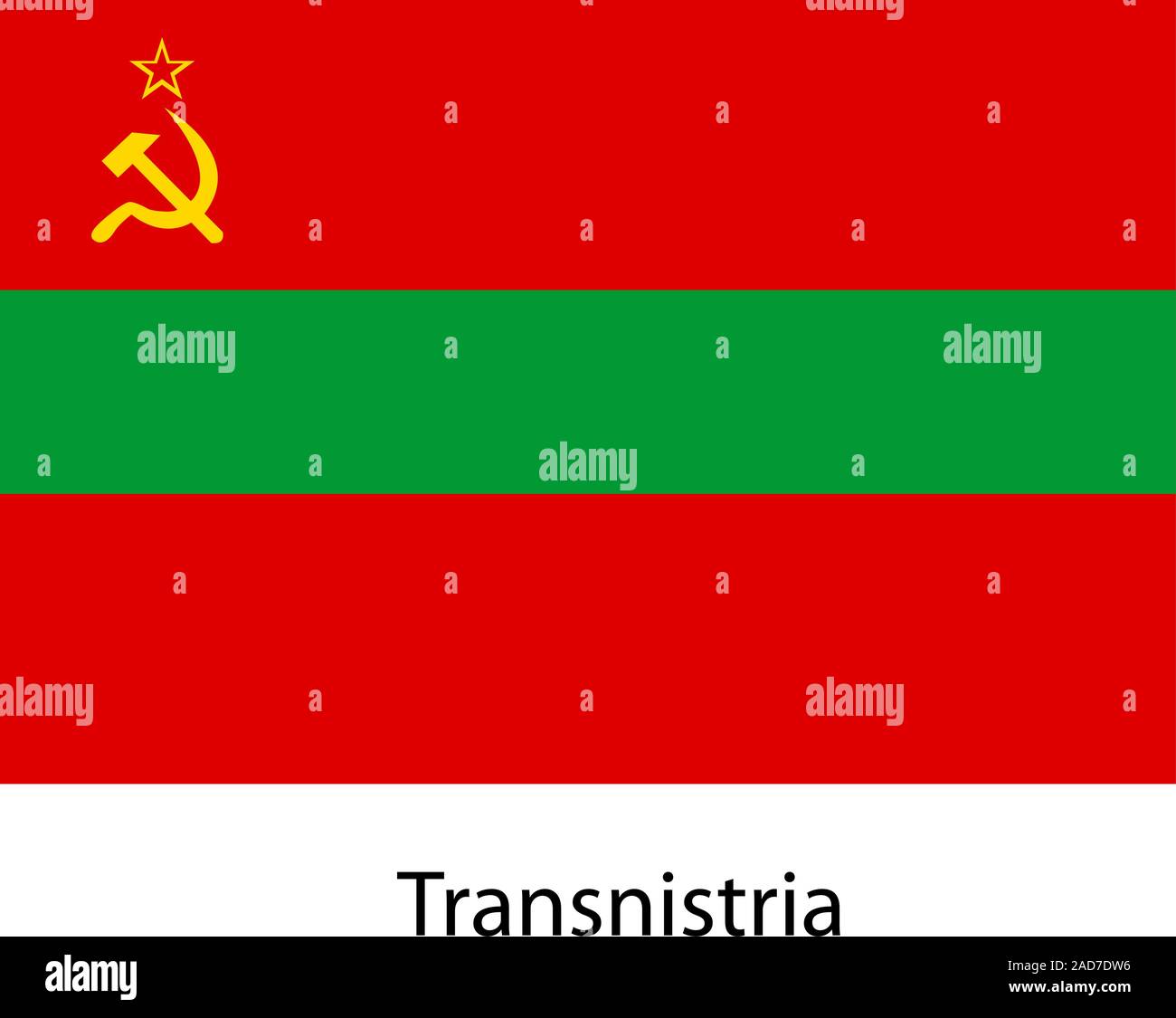 Flag of the country transnistria. Vector illustration. Exact colors ...