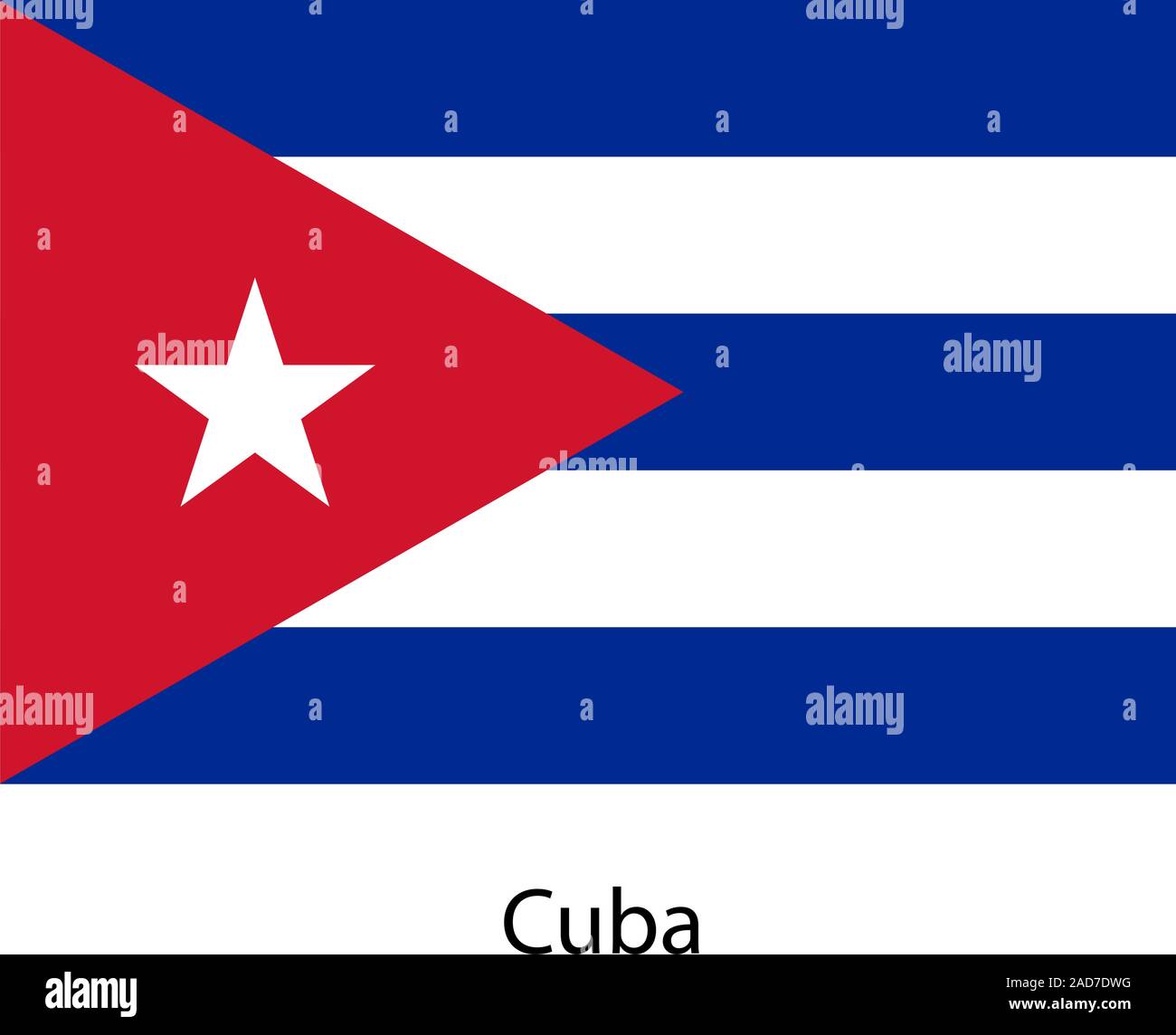 Flag of the country cuba. Vector illustration. Exact colors Stock ...