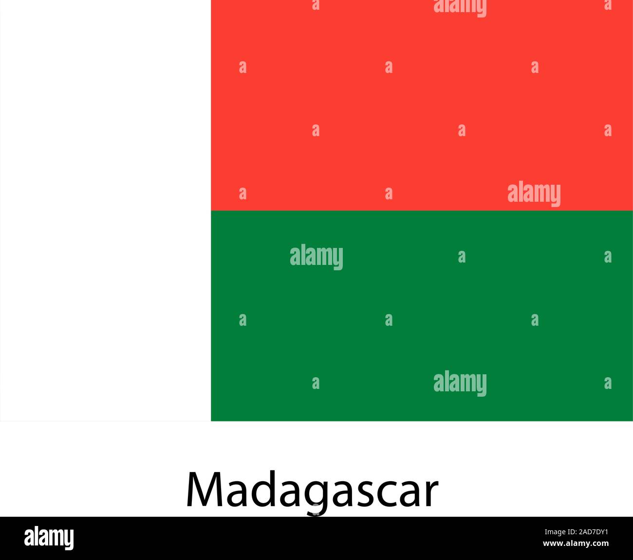 Flag of the country madagascar. Vector illustration. Exact colors Stock ...