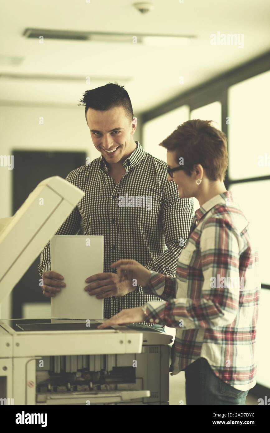 Man woman copy machine office hi-res stock photography and images - Alamy