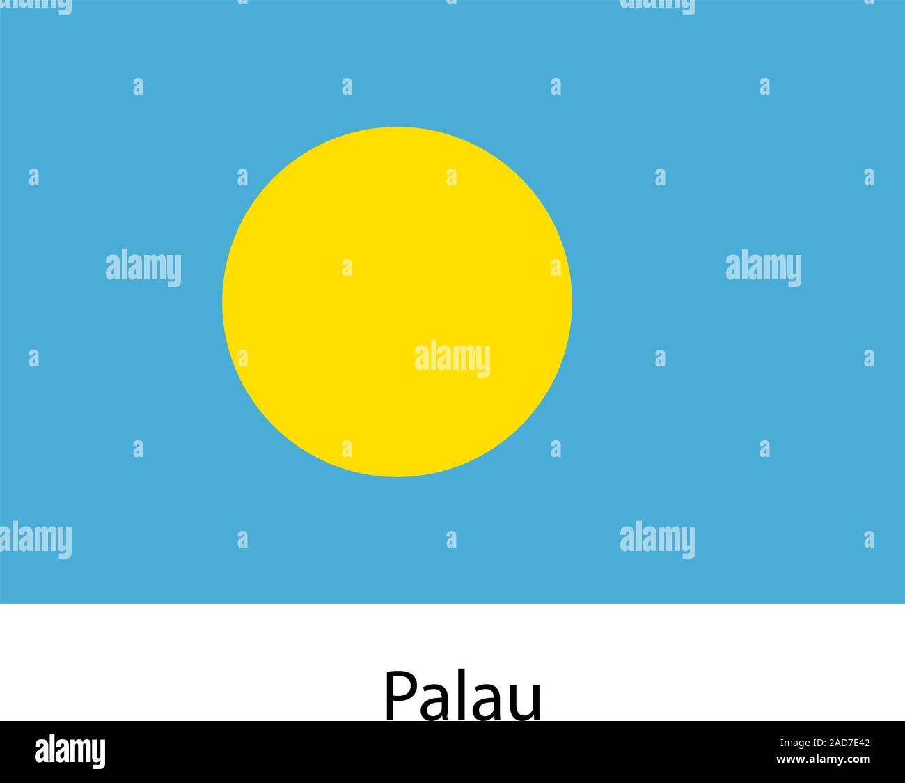 Flag of the country palau. Vector illustration. Exact colors Stock ...