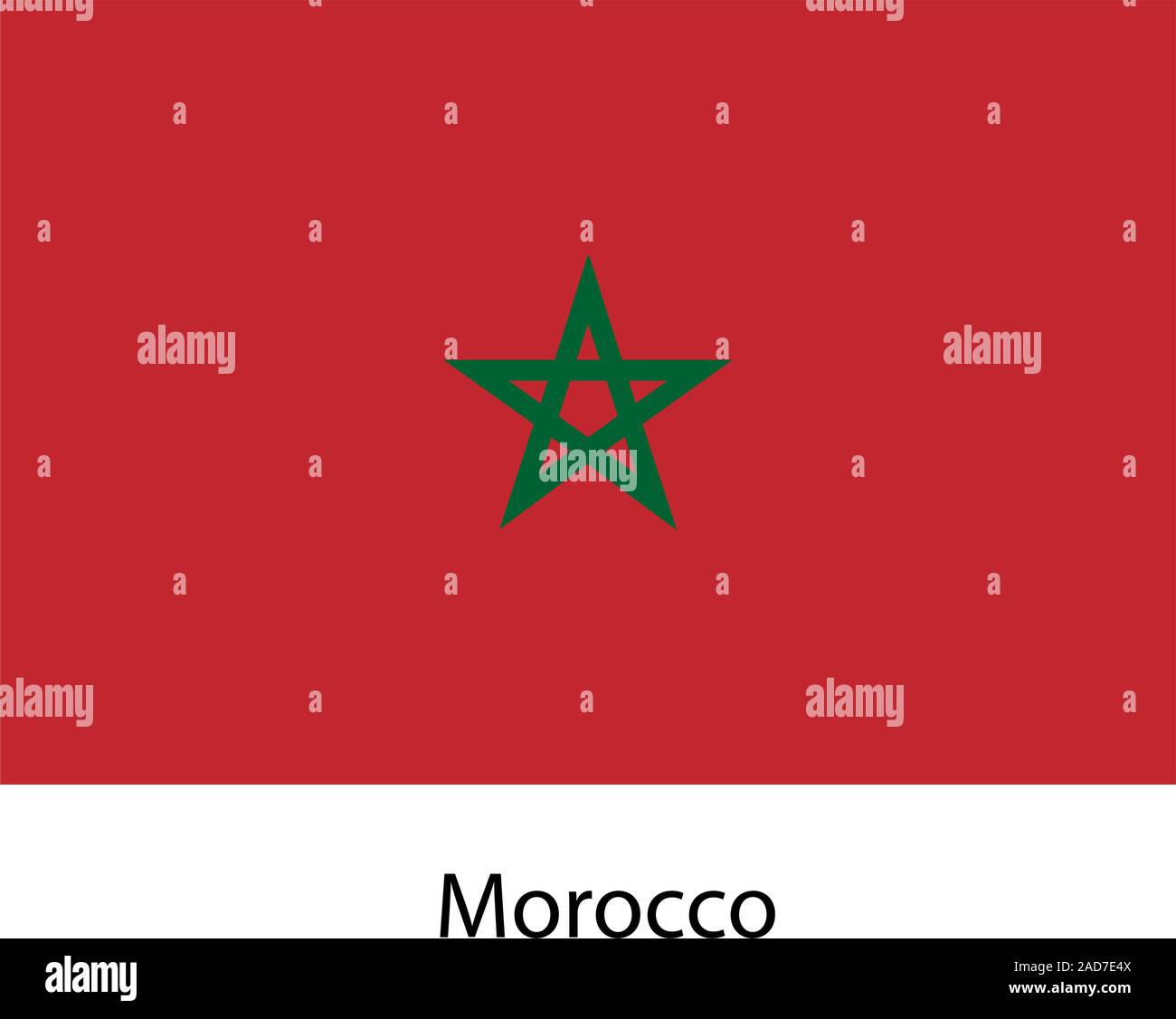 Flag of the country morocco. Vector illustration. Exact colors Stock ...