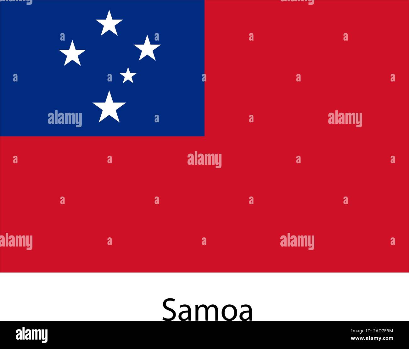 Flag of the country samoa. Vector illustration. Exact colors Stock ...
