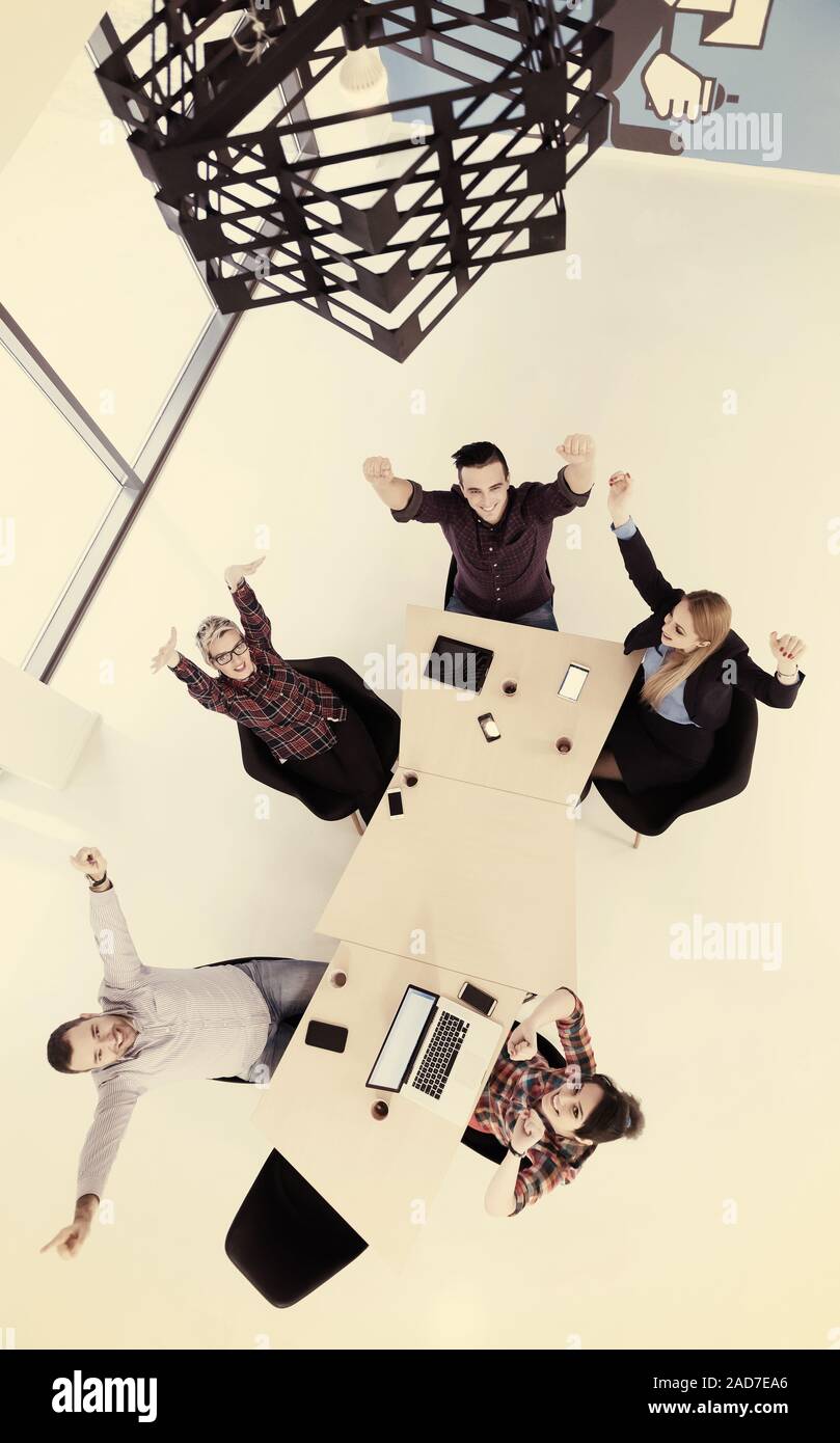 aerial view of Business people group on meeting Stock Photo - Alamy