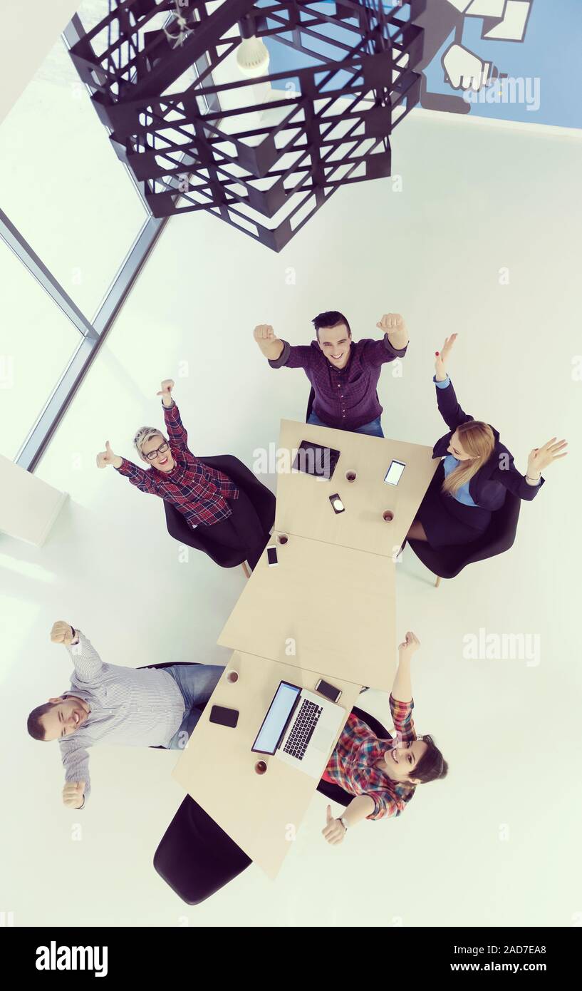 aerial view of Business people group on meeting Stock Photo - Alamy