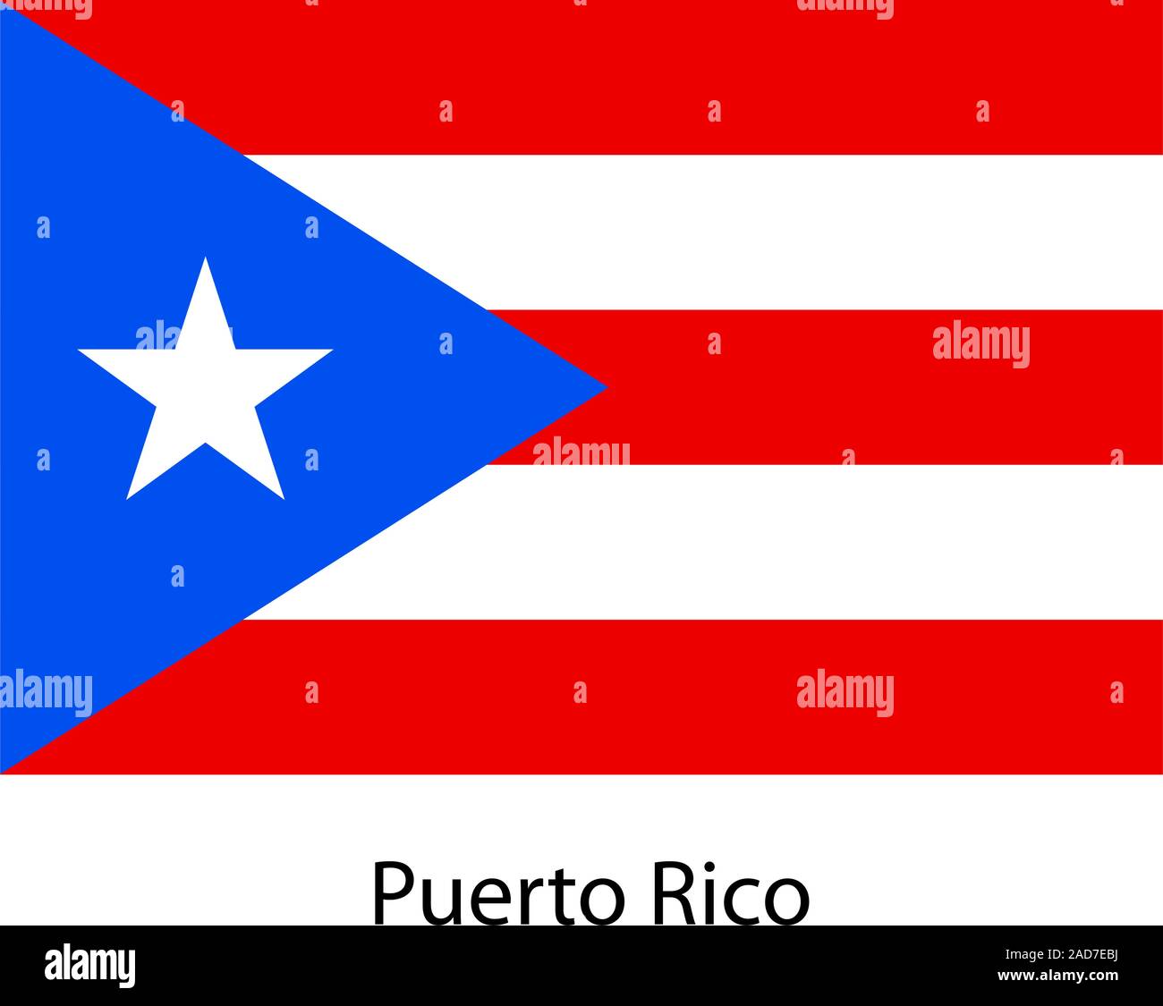 Flag of the country puerto rico. Vector illustration. Exact colors ...
