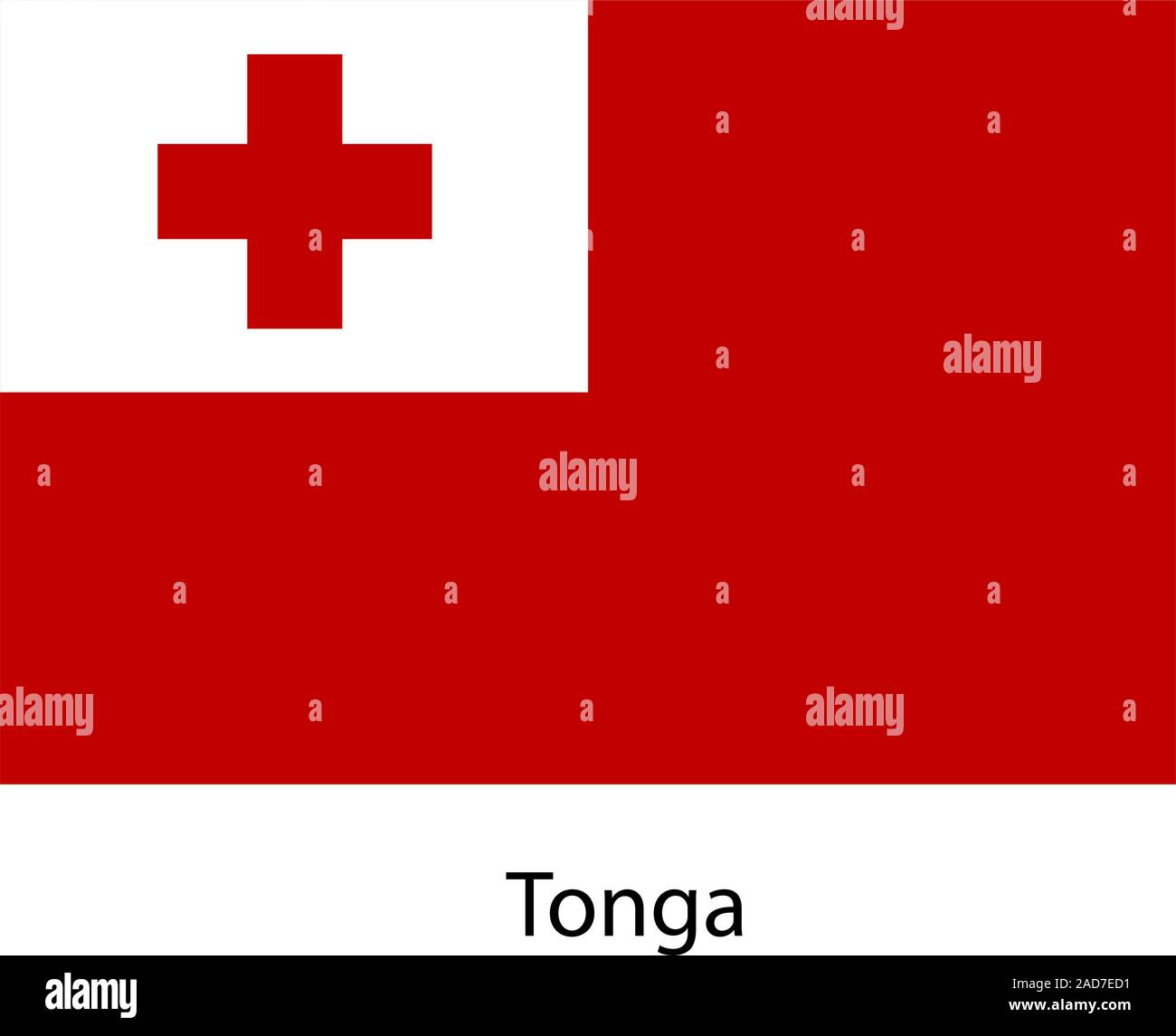 Flag of the country tonga. Vector illustration. Exact colors Stock ...