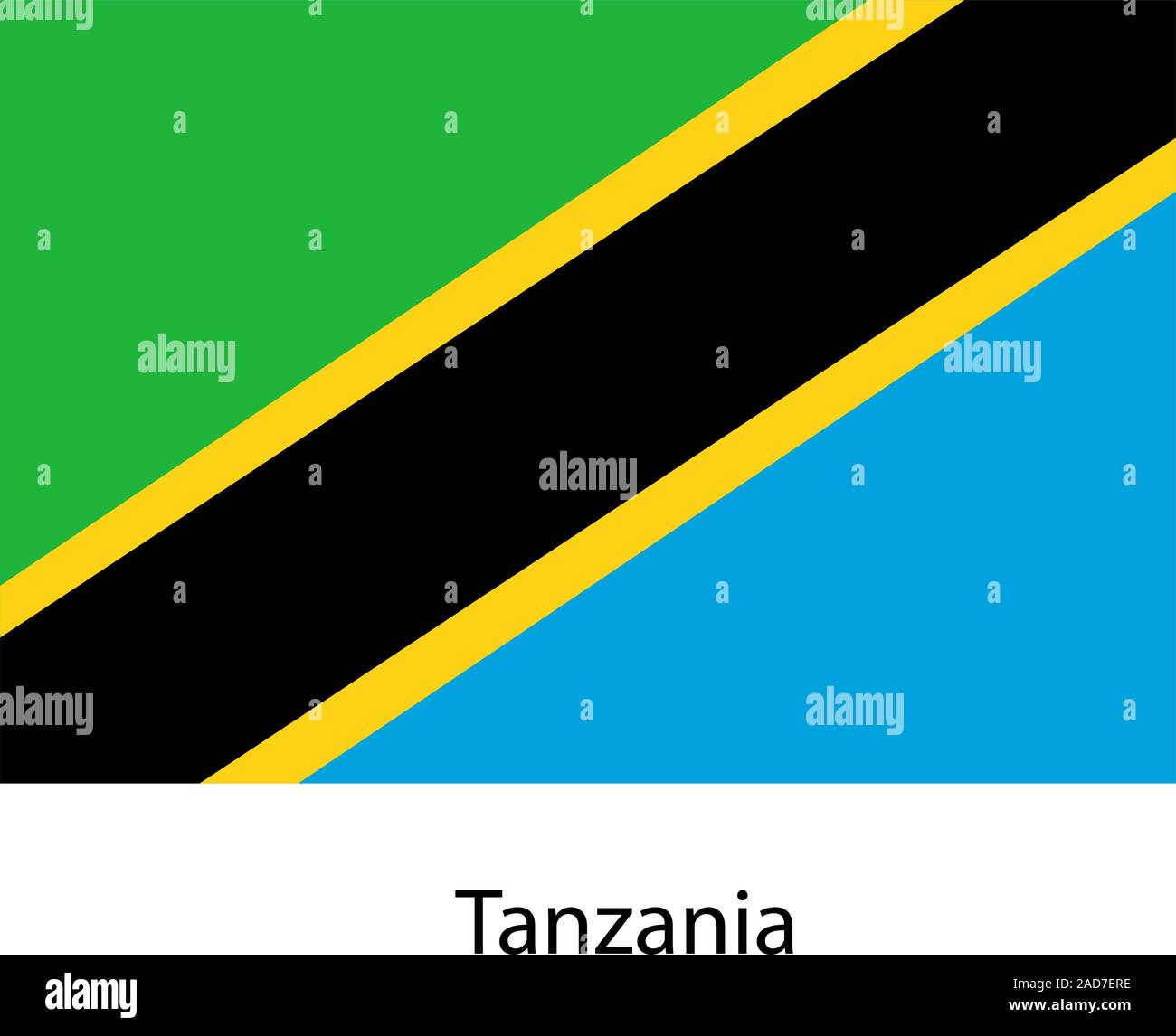 Flag of the country tanzania. Vector illustration. Exact colors Stock ...