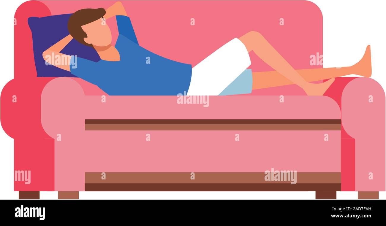 avatar lying man on couch icon Stock Vector Image & Art - Alamy