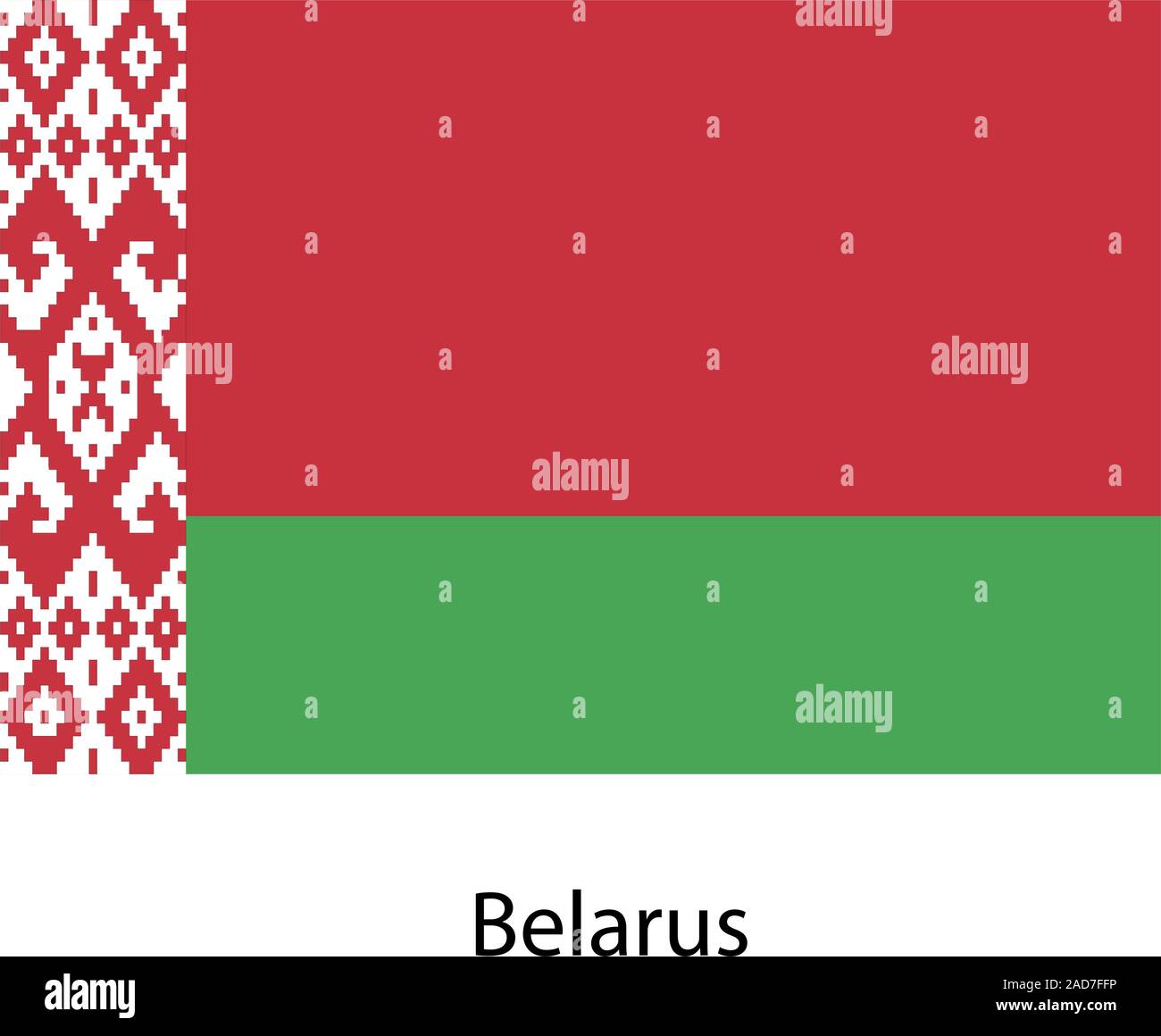 Flag of the country belarus . Vector illustration. Exact colors Stock ...