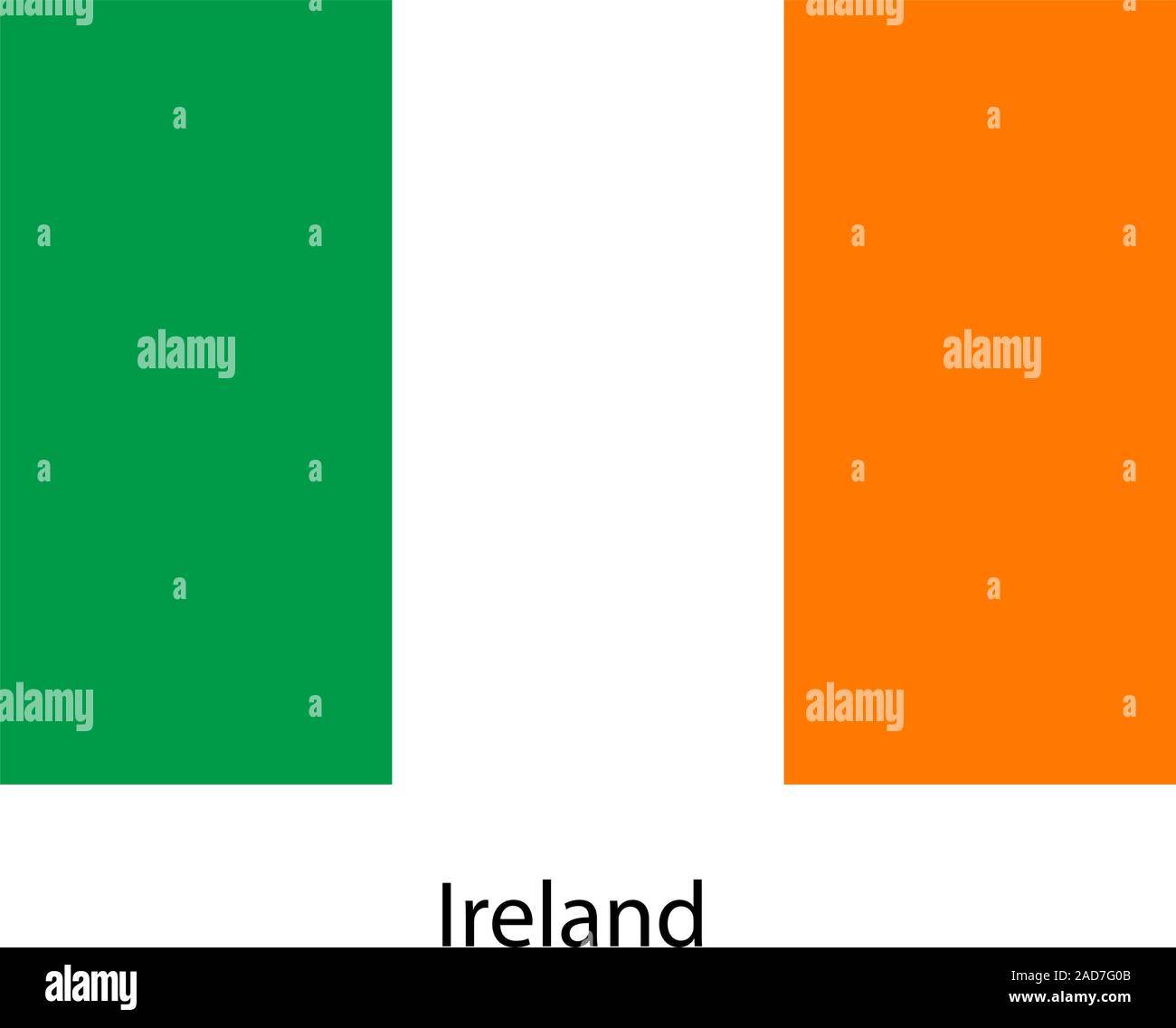 Flag of the country ireland. Vector illustration. Exact colors Stock ...