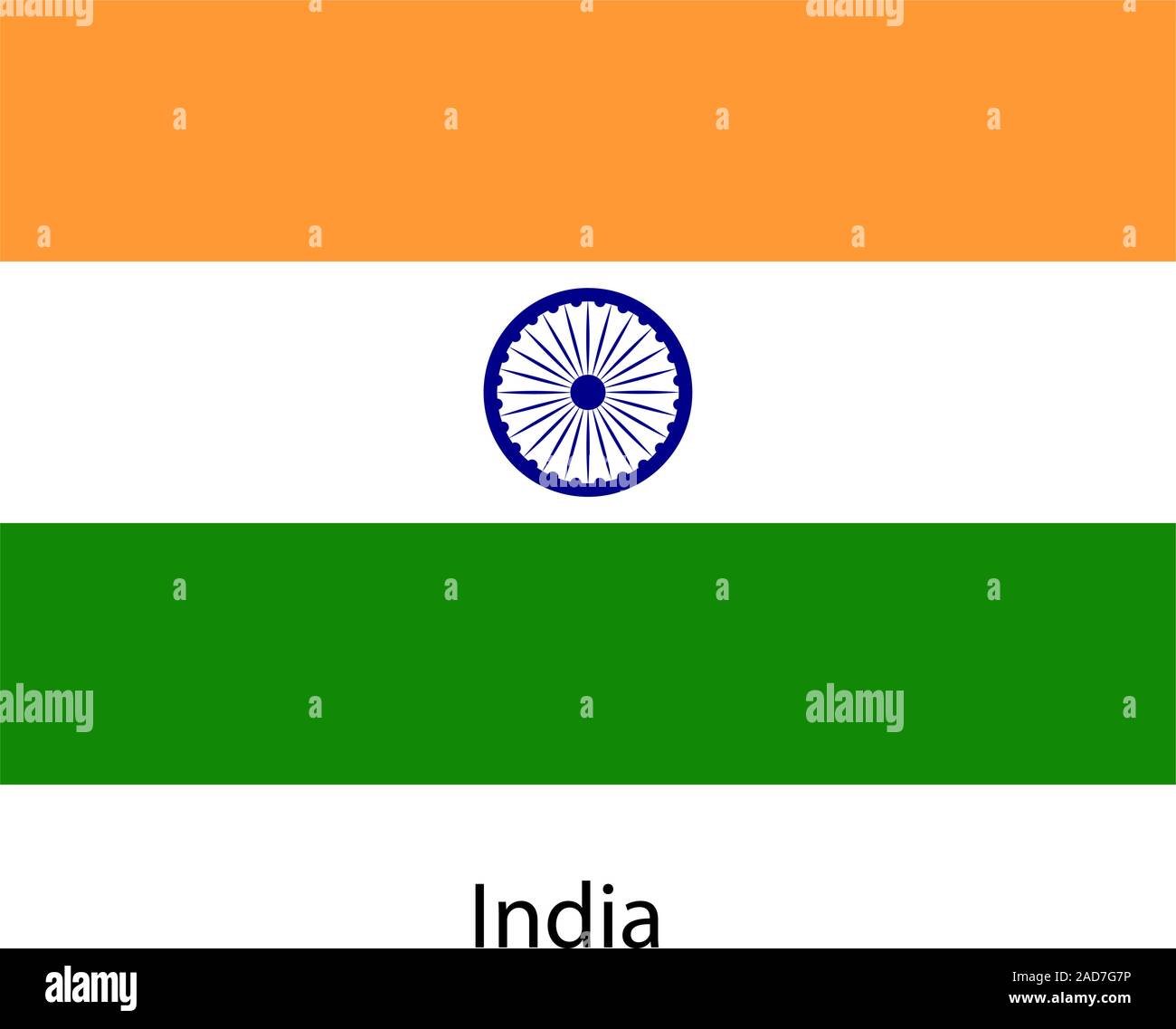 Flag of the country india. Vector illustration. Exact colors Stock ...